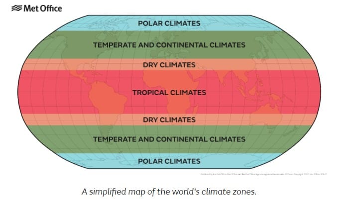 Simplified World Climate Zones Updated Köppen Geiger Climate Map Of